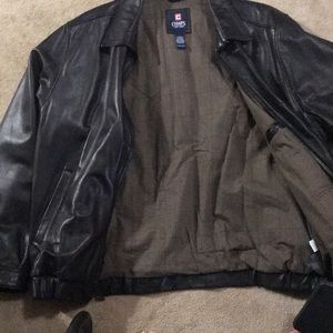 Chaps | Jackets & Coats | Mens Black Leather Jacket By Chaps | Poshmark